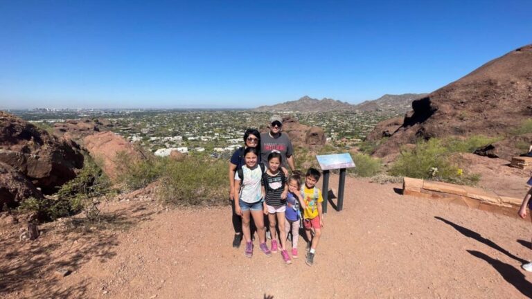Hiking Camelback Mountain on Echo Canyon Trailhead with Kids